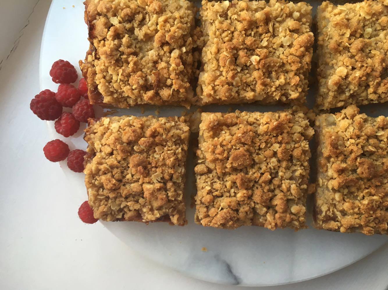 Apple + Raspberry bars