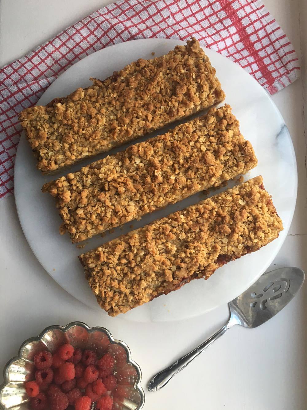 Apple + Raspberry bars