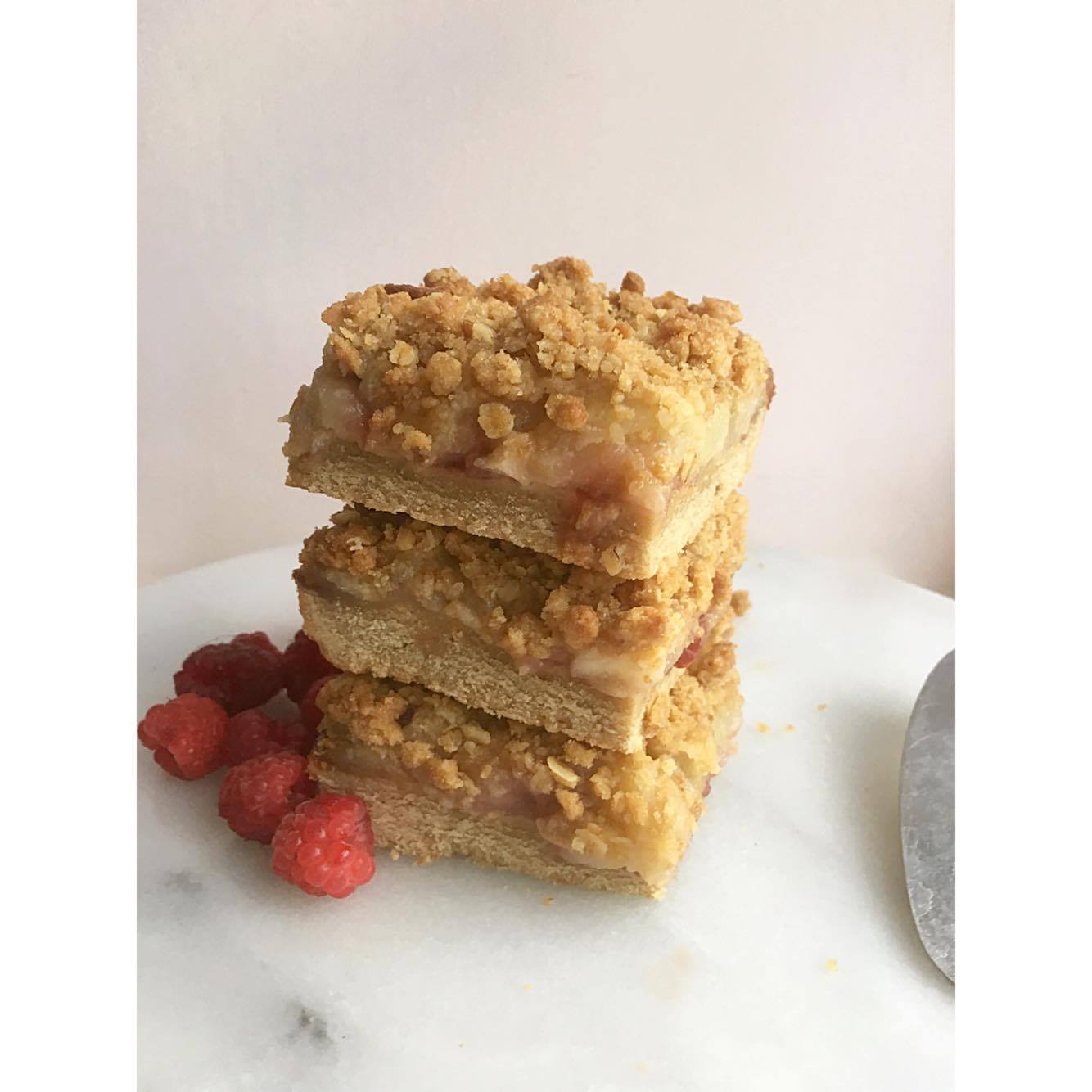 Apple + Raspberry bars